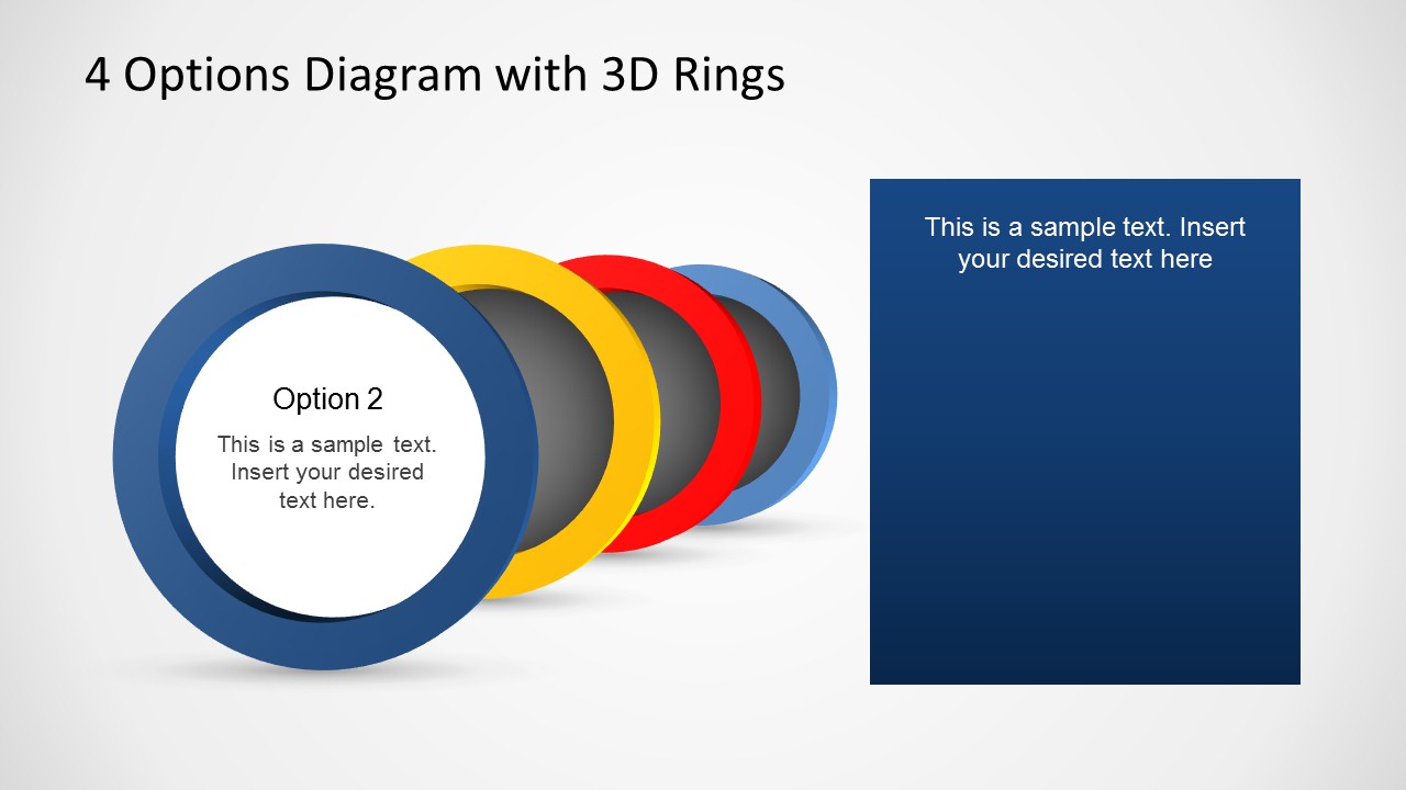 4 Options Diagram Template for PowerPoint with 3D Rings - SlideModel 4 Options Diagram Template for PowerPoint with 3D Rings - SlideModel