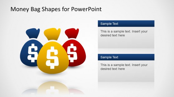 3 Cash Bags Illustration for PowerPoint - SlideModel