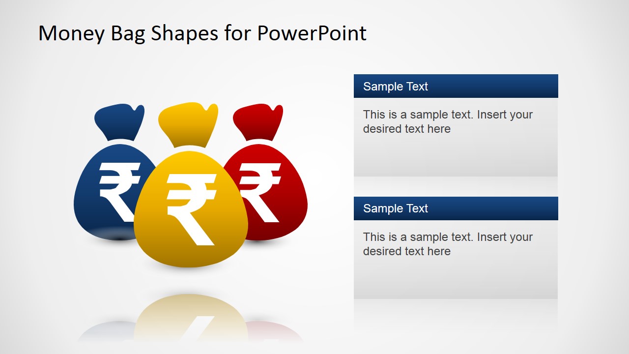 Money Bags with Indian Rupee PowerPoint Template - SlideModel
