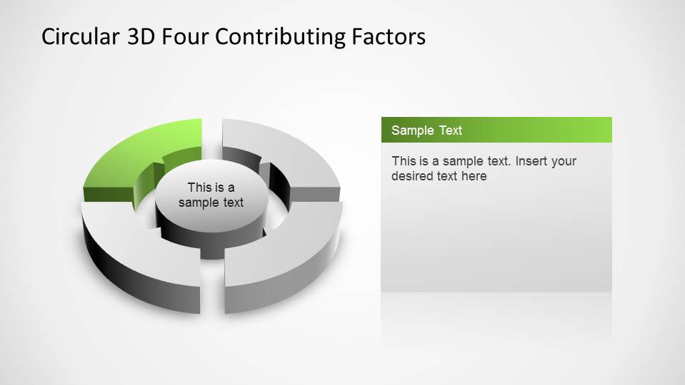 Circular 3d Four Contributing Factors Powerpoint Diagram