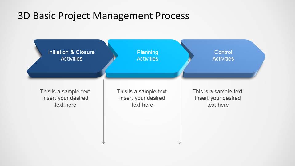 3D Basic Project Management PowerPoint Diagram