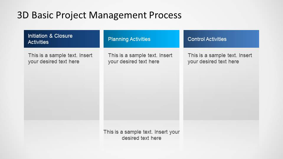 3D Basic Project Management PowerPoint Diagram