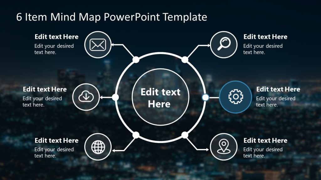 Icon Spotlight Slide - 6-Item Mind Map Template - SlideModel