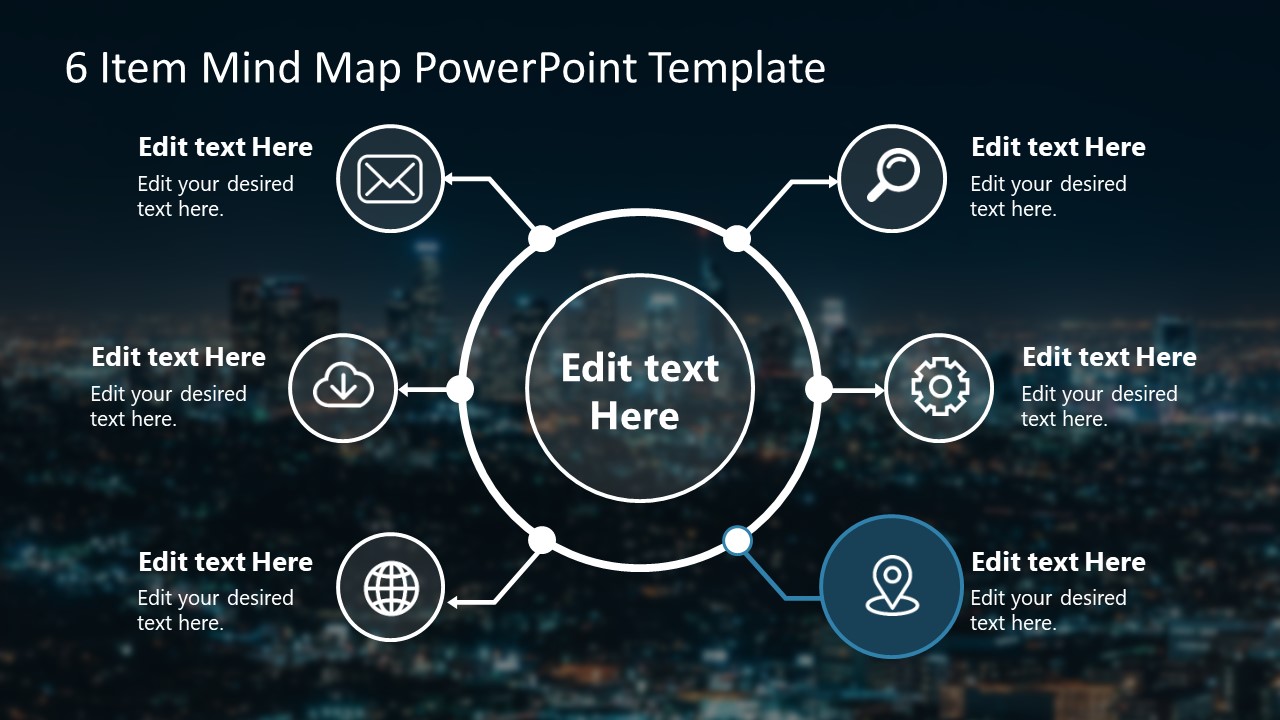 6-Item Mind Map PowerPoint Template & Google Slides