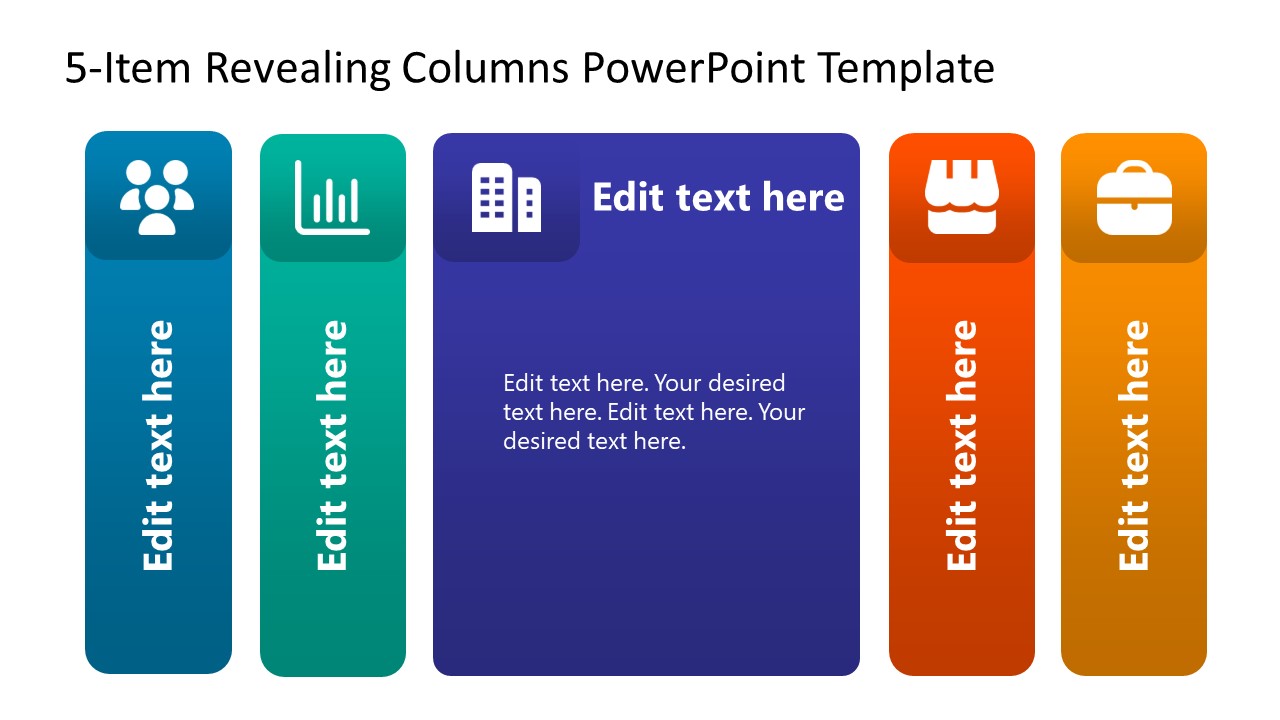 Infographic 5 Columns Diagram Revealing Animation SlideModel