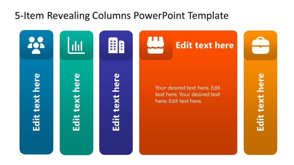 Multi-Color 5 Columns Revealing Infographic Slide Design - SlideModel