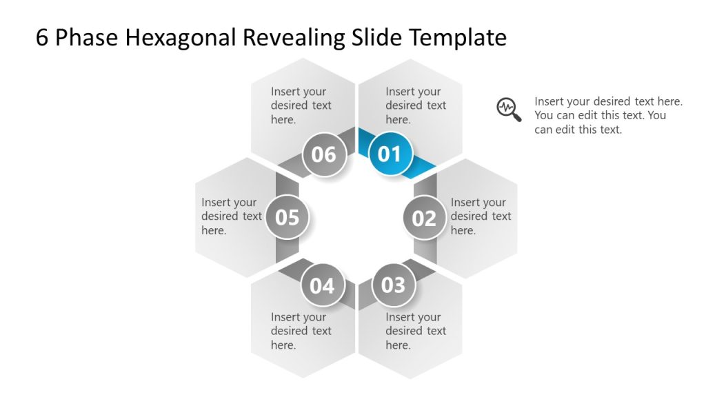6-Phase Hexagonal Revealing Diagram PPT Slide - SlideModel