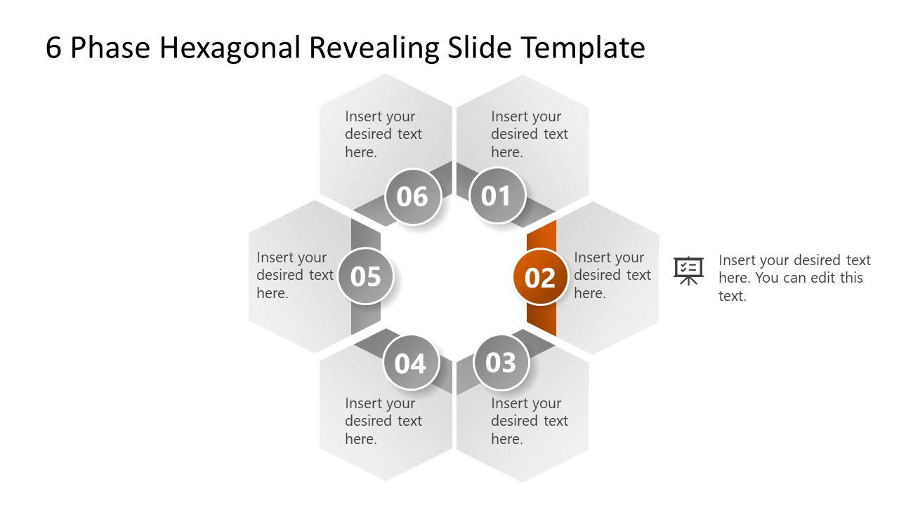 6-Phase Hexagonal Revealing Diagram PowerPoint Template