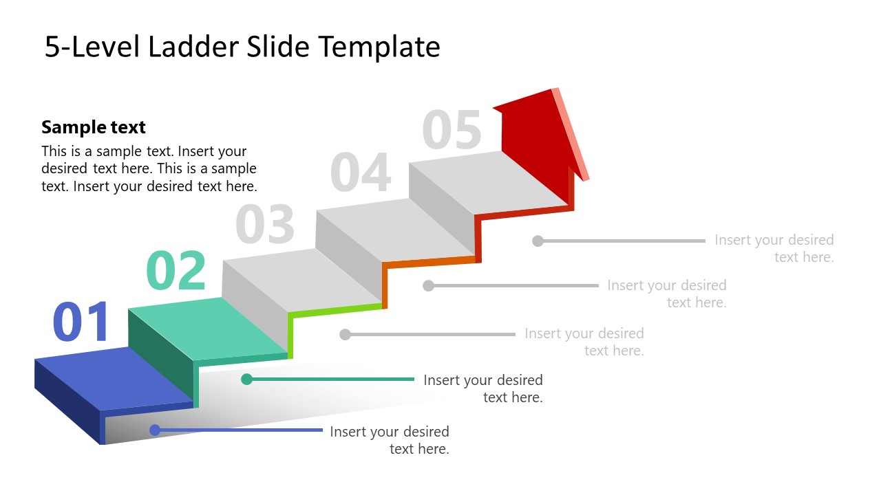 5-Level Ladder PowerPoint Template & Google Slides