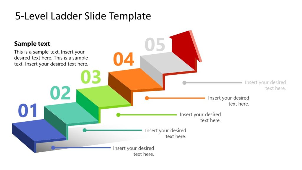 Editable 5-Level Ladder PPT Template - SlideModel
