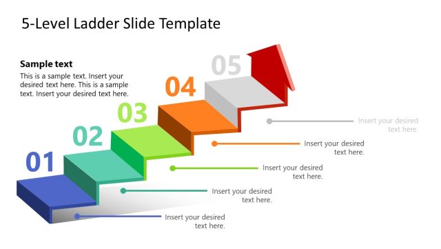 Editable 5-Level Ladder PPT Template - SlideModel