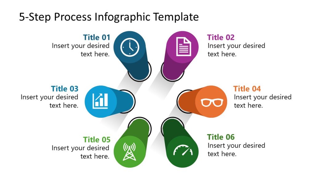 5-Step Process Infographic PPT Slide - SlideModel