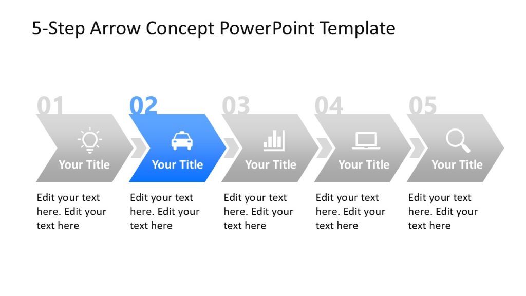 Editable Step 2 - Arrow Diagram Template Slide - SlideModel