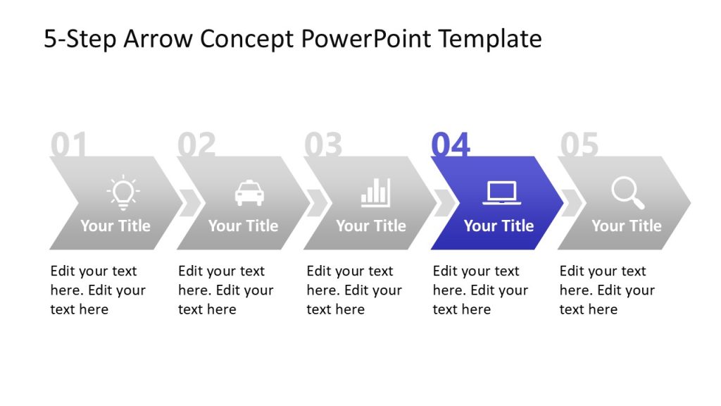 5-Step Arrow Diagram Template for PowerPoint - SlideModel
