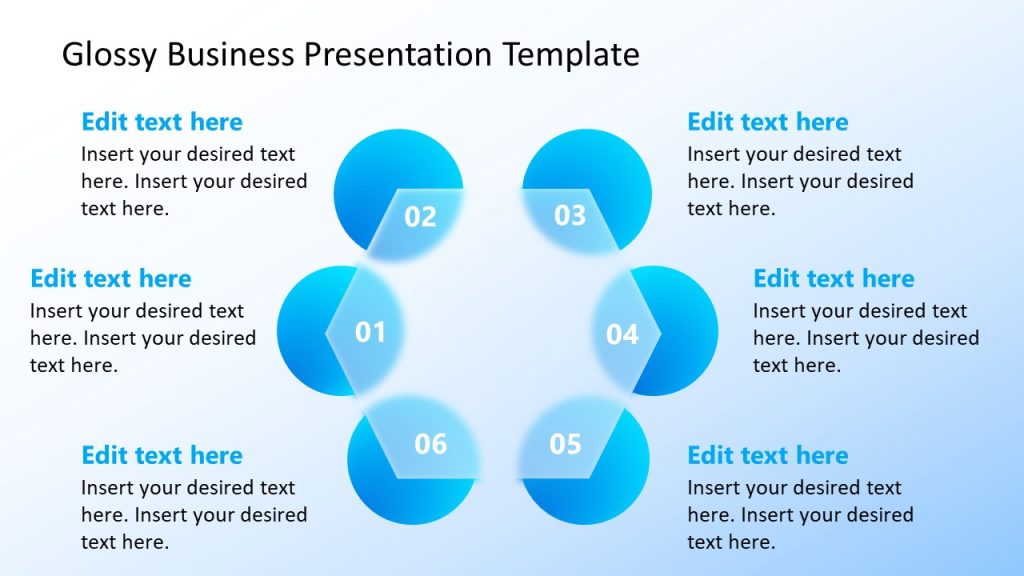 Slide with Hexagon Diagram - Glossy Business Template - SlideModel