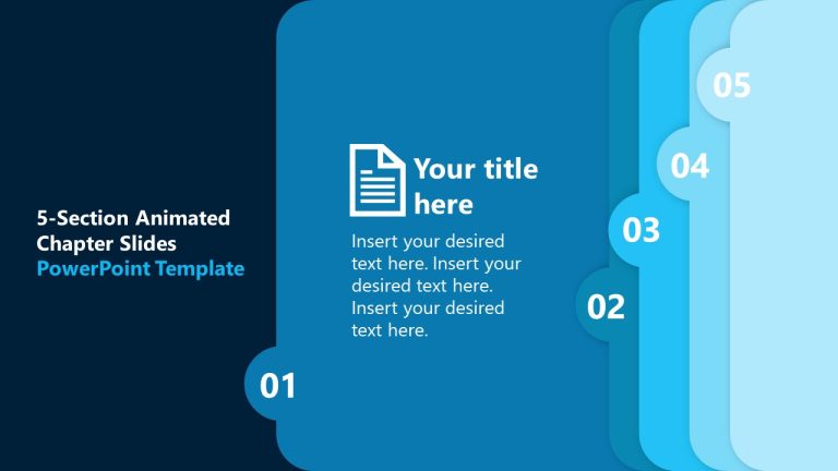 5-Section Animated Chapter PowerPoint Template - SlideModel