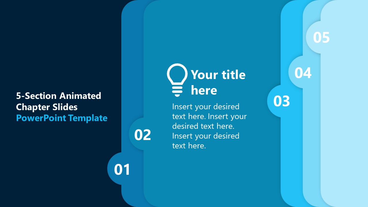 5-Section Animated Chapter Slide Template for PowerPoint