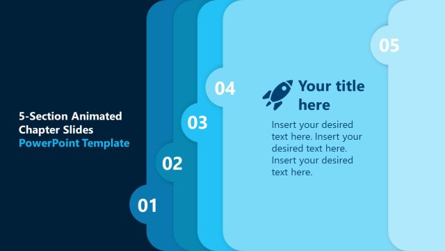 Customizable 5-Section Animated Chapter PPT Template - SlideModel