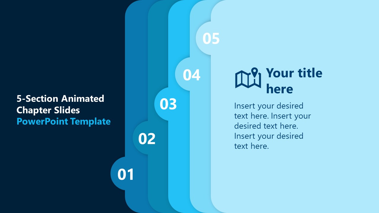5-Section Animated Chapter Slide Template for PowerPoint