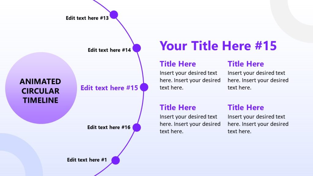 Four Points Presentation Slide - Animated Circular Timeline Template ...
