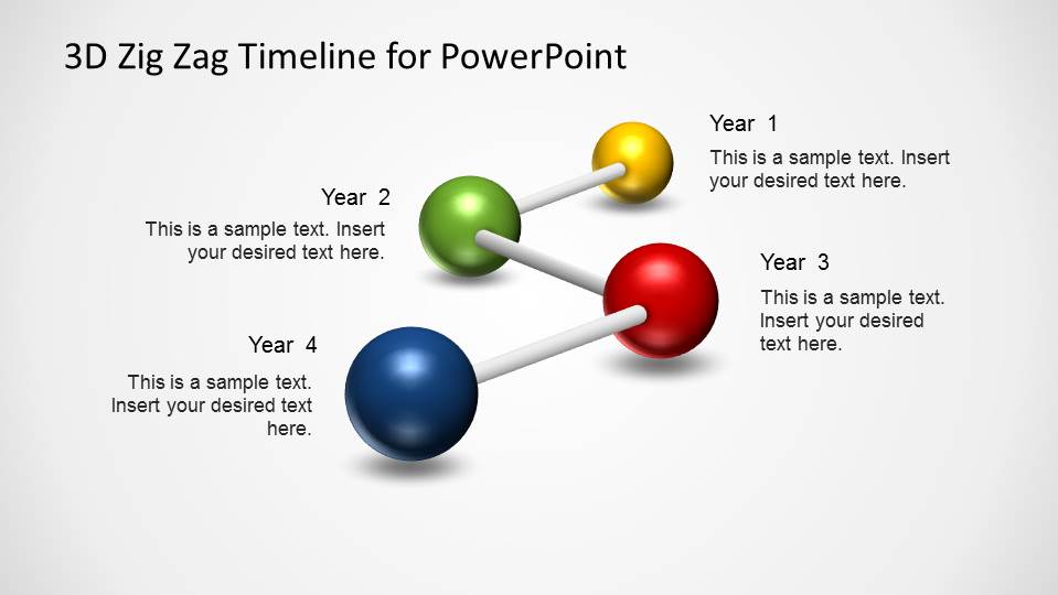 3D Zig Zag Timeline for PowerPoint & Presentation Slides