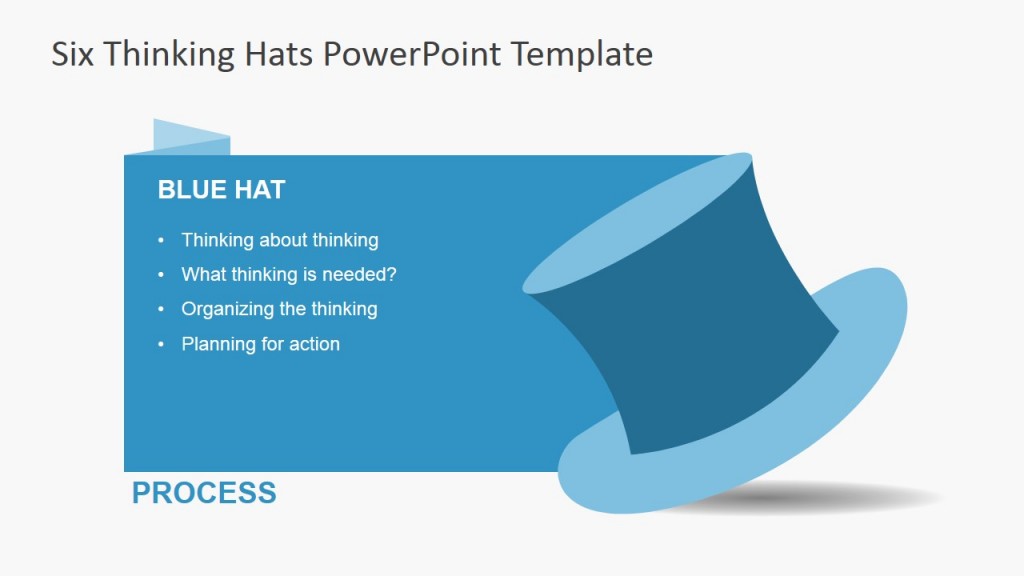 Blue Thinking Hat for PowerPoint - SlideModel