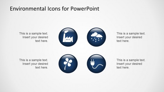 Flat Environmental PowerPoint Icons Blue and White with 3D Effect ...