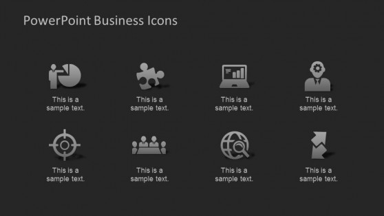 Business Icons for PowerPoint with Grey Gradient - SlideModel