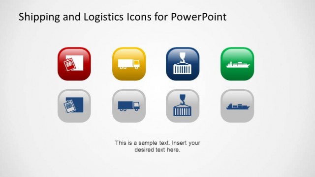 Shipping and Handling of Containers PowerPoint Icons with Background ...