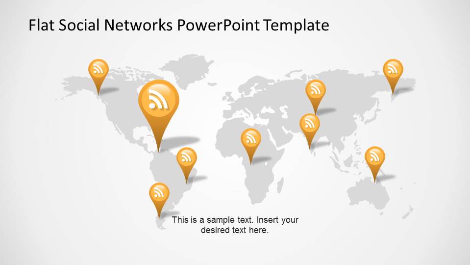 Flat Social Networks PowerPoint Template - SlideModel