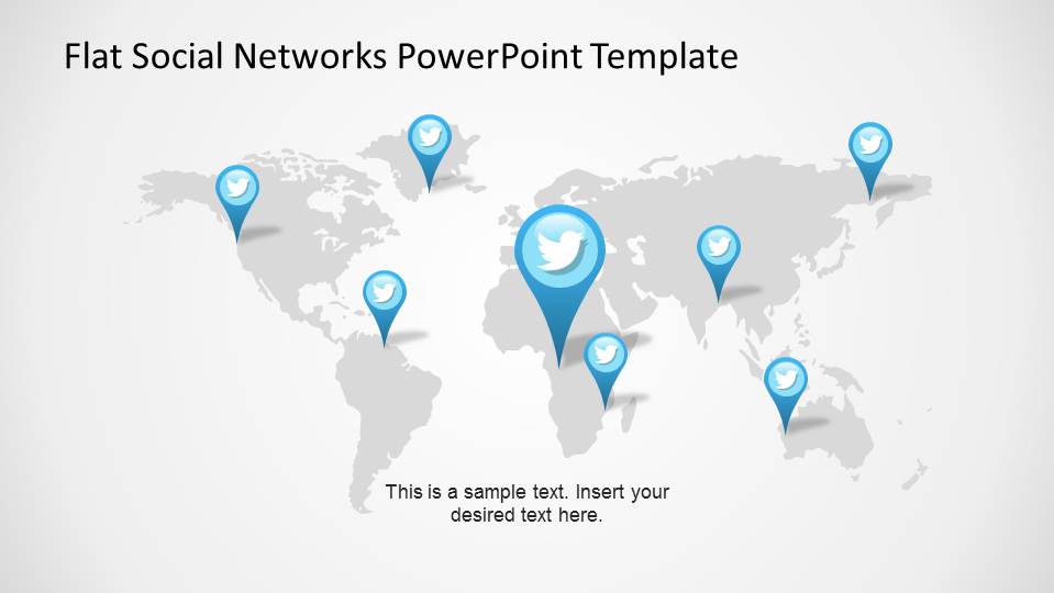 Flat Social Networks PowerPoint Template - SlideModel
