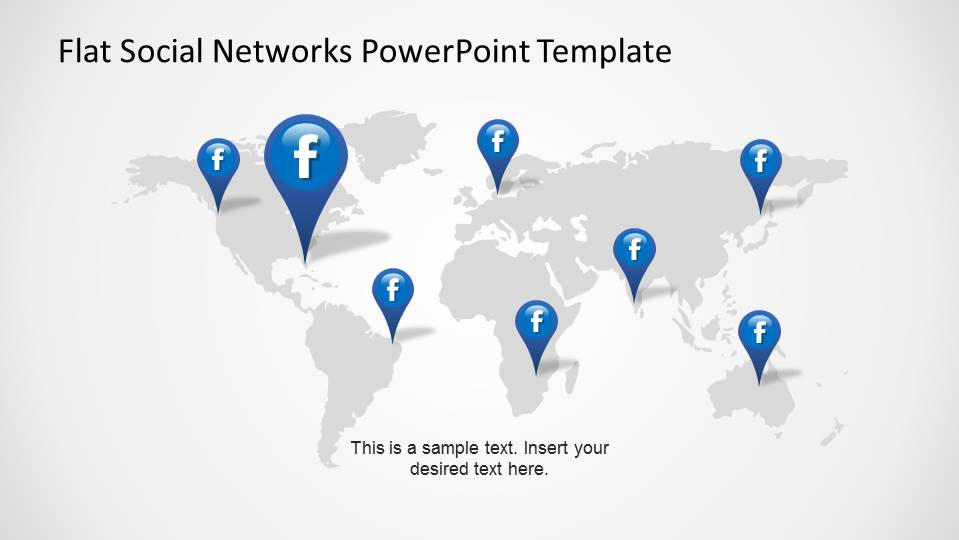 Flat Social Networks PowerPoint Template - SlideModel