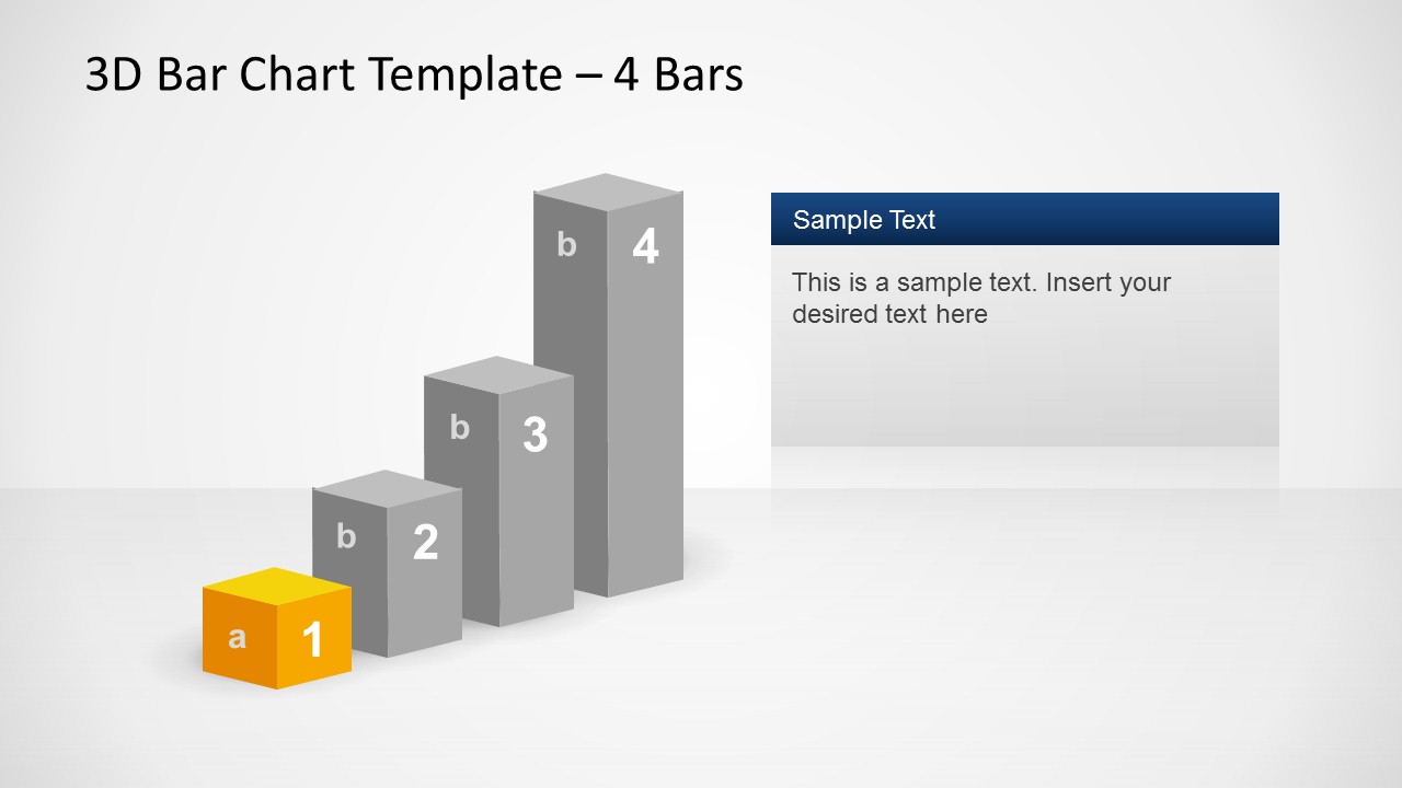 3D Bar Chart Template Design for PowerPoint with 4 Bars - SlideModel