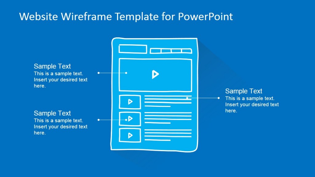 Featuring Vide Wireframe Webpage Template - SlideModel
