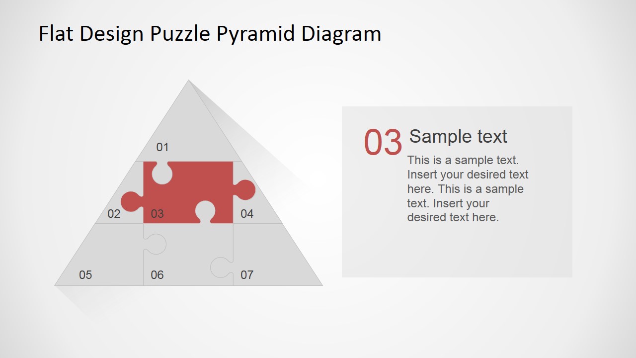 Flat Design Puzzle Pyramid Diagram - SlideModel
