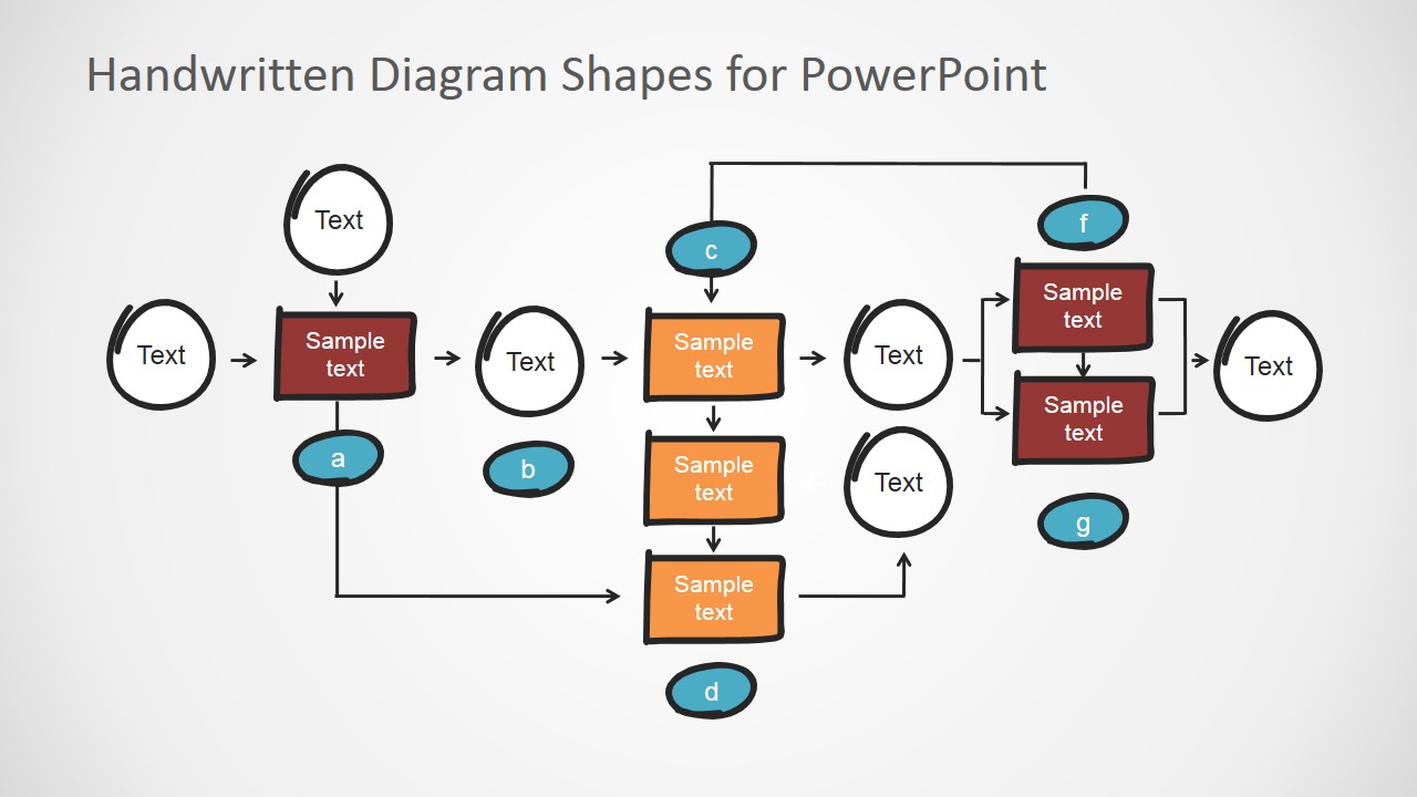 Flat Bold Handwritten PowerPoint Tree Diagram Shapes - SlideModel