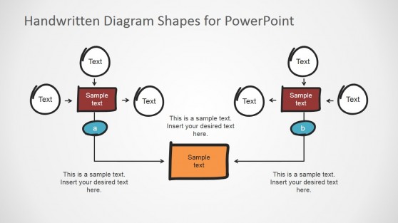 Handwritten Workflow PowerPoint Diagram - SlideModel