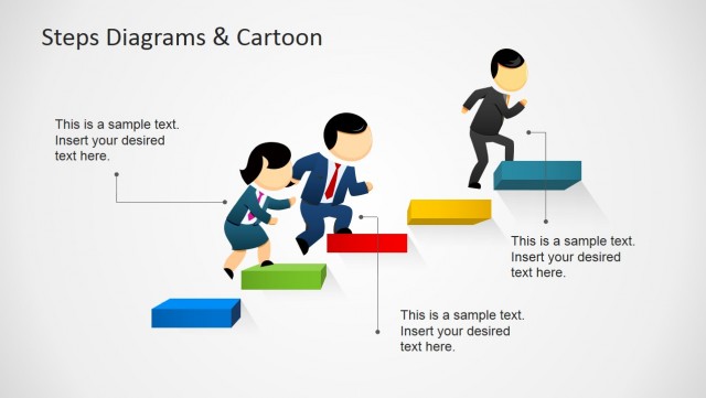 Steps Diagram & Cartoon Ladder Slide Design - SlideModel