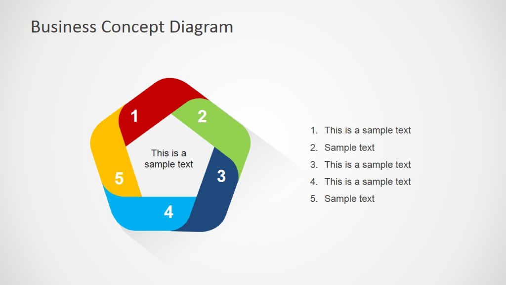 Simple 5 Step Business Concept Slide - SlideModel