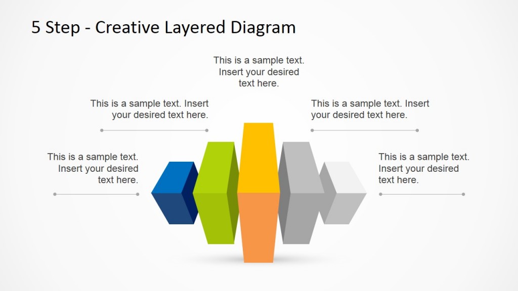 Horizontal 5 Step Creative Layered Diagram - SlideModel Horizontal 5 Step Creative Layered Diagram - SlideModel