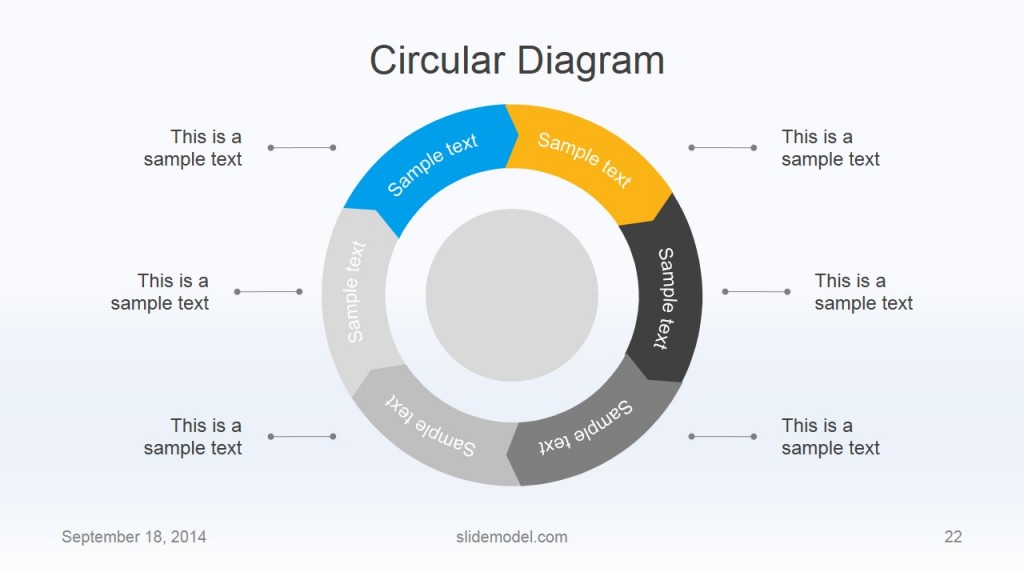 Flat Business Circular Diagram Design with 6 Steps - SlideModel