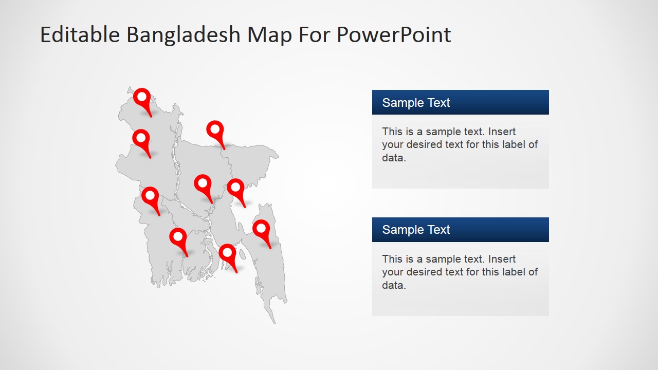 Editable Bangladesh PowerPoint Map - SlideModel