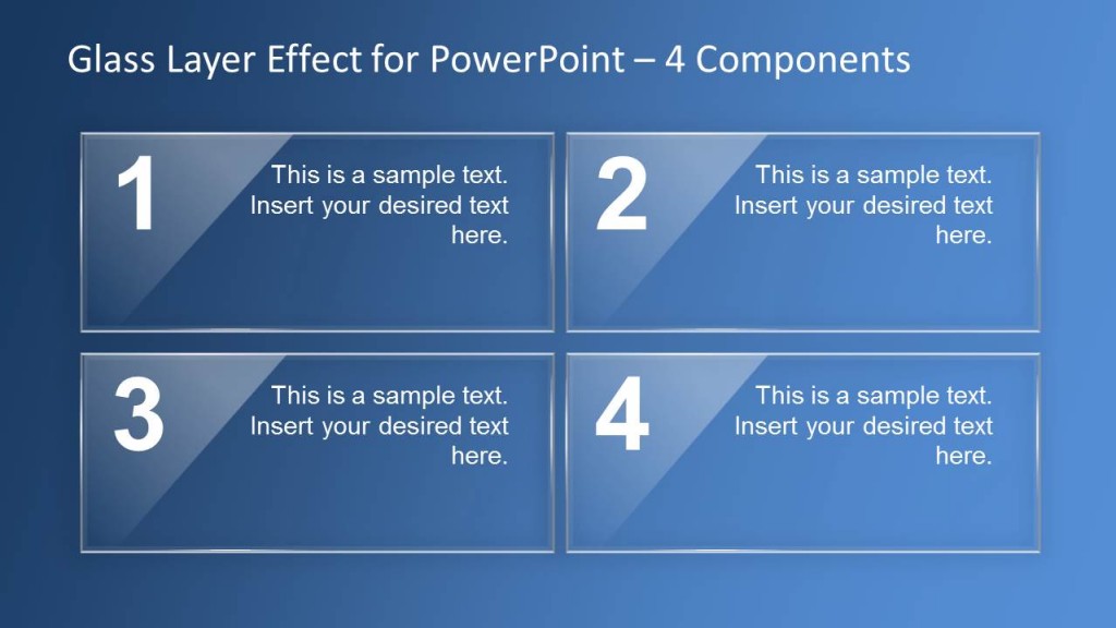 Glass Effect PowerPoint Slide Design - 4 Components - SlideModel
