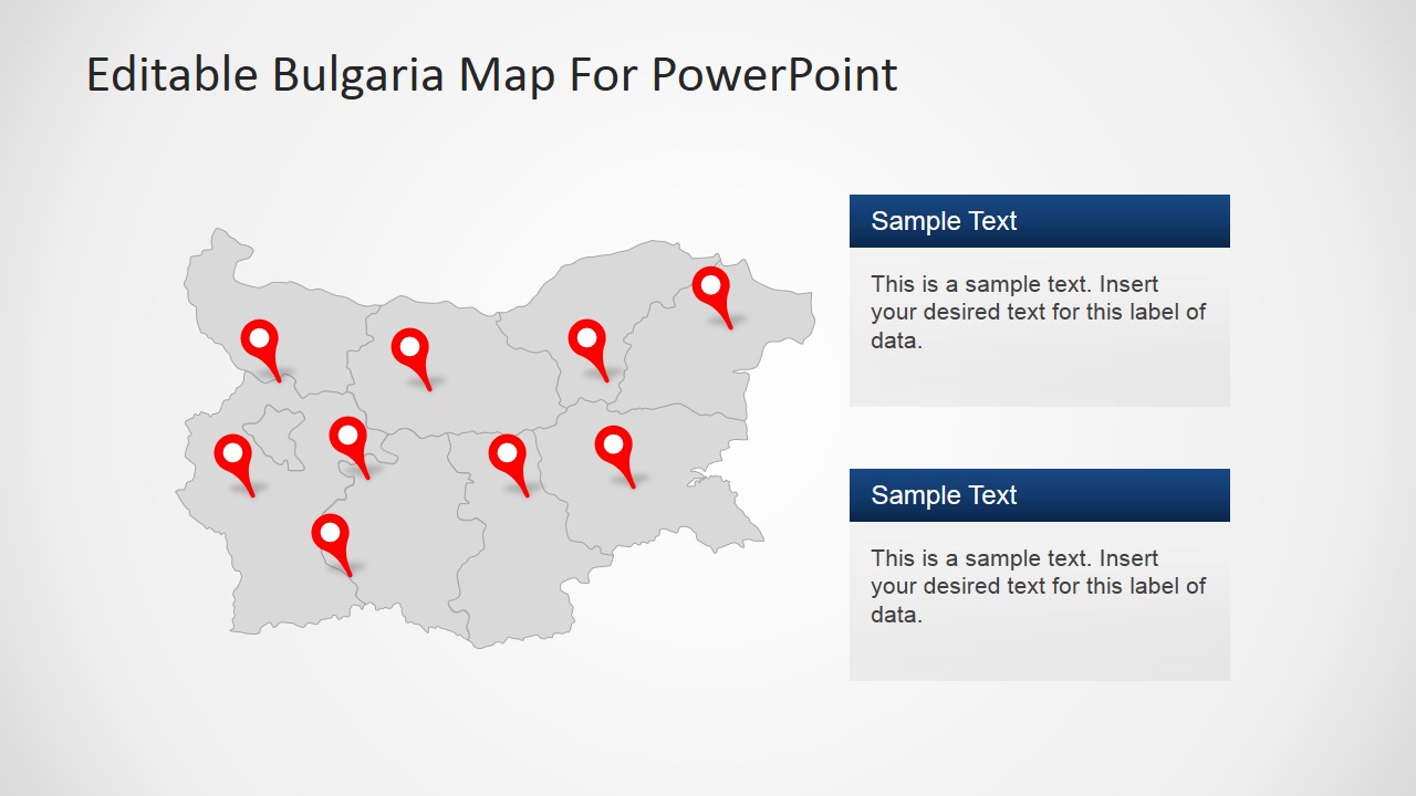 Editable Bulgaria PowerPoint Map - SlideModel