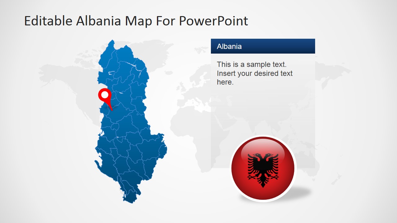 Editable Albania PowerPoint Map - SlideModel