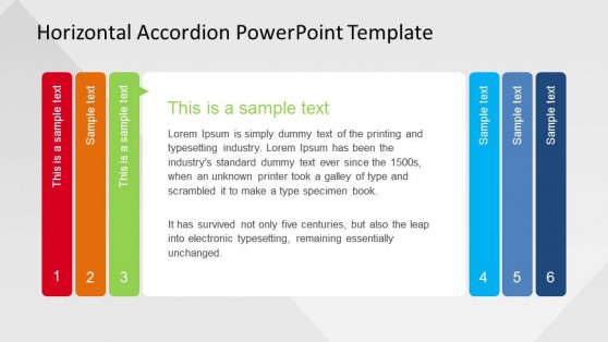 Horizontal Accordion for PowerPoint Third Step - SlideModel