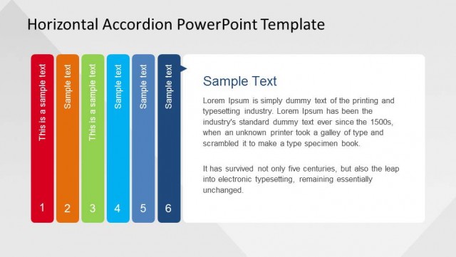 6 Steps Horizontal Accordion for PowerPoint - SlideModel
