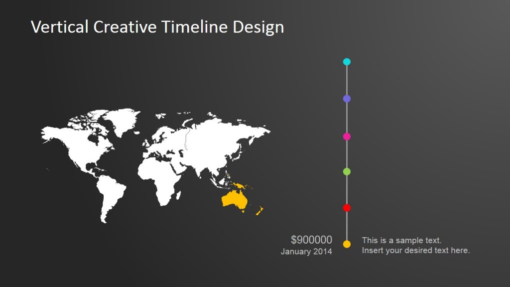 Australia Continental Vertical Timeline Design for PowerPoint - SlideModel