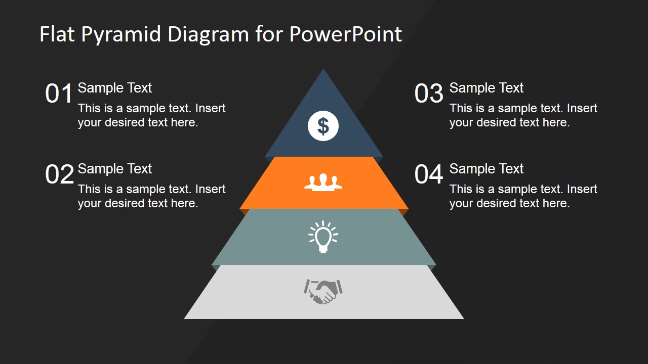 4 Levels Flat Pyramid Diagram Template for PowerPoint - SlideModel 4 Levels Flat Pyramid Diagram Template for PowerPoint - SlideModel
