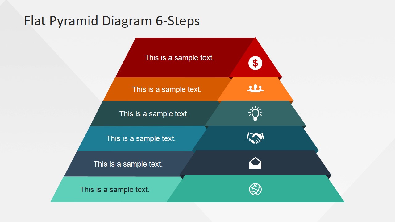 6 Steps Flat Pyramid PowerPoint Diagram - SlideModel